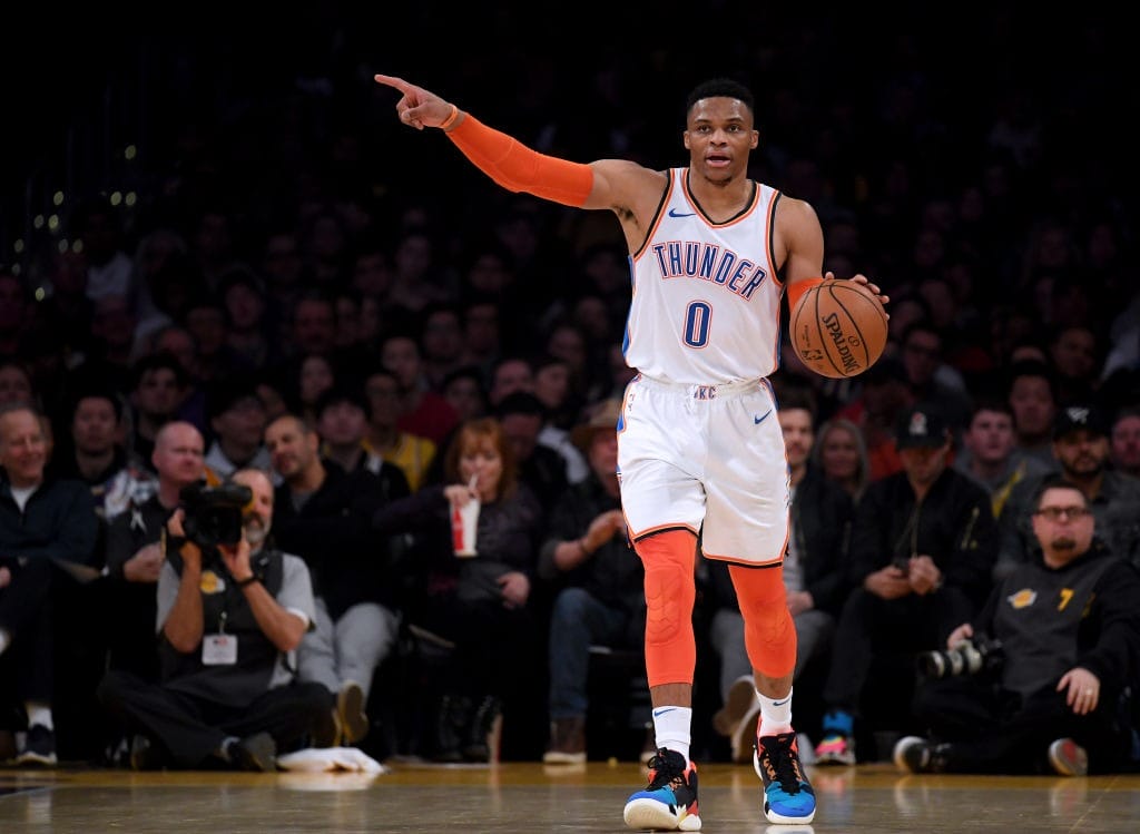 Westbrook, the second player with a 20-20-20